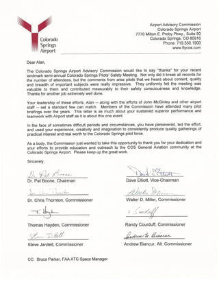 COS Airport Letter of Appreciation 2013 | PDF