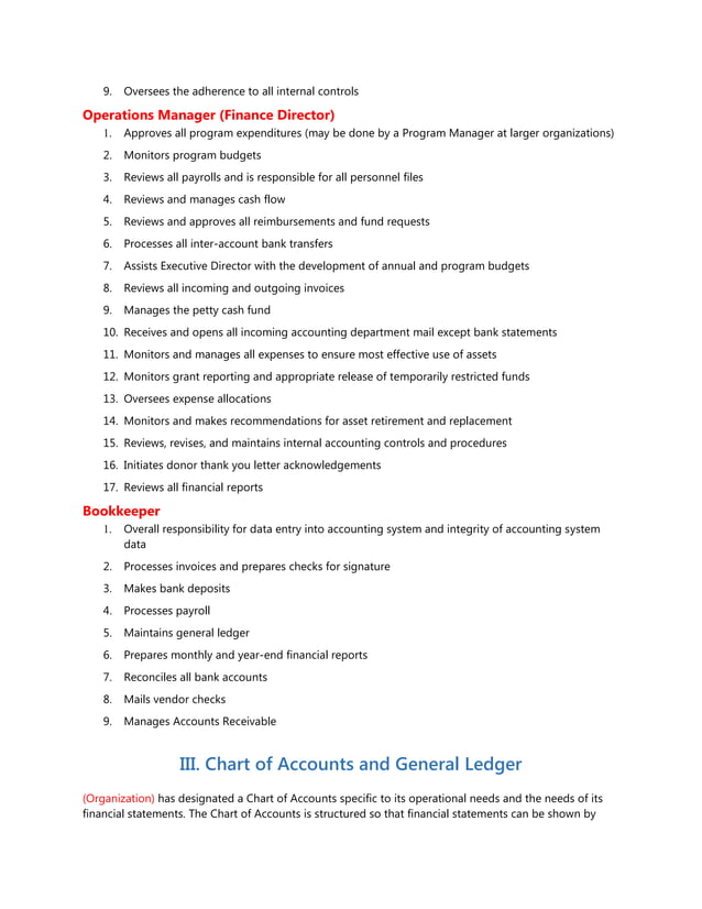 Accounting Policies and Procedures Sample | PDF