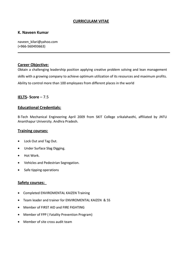 naveen resume | DOC