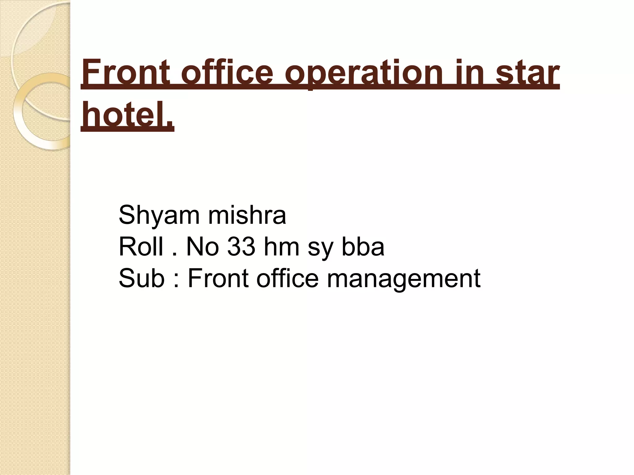 33 Front office operation in star hotel.pptx