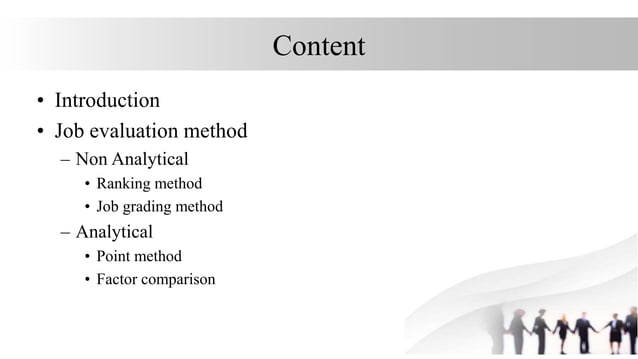 method of job evaluation | PPTX | Job Market | Economy
