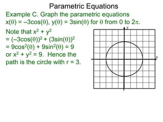 33 parametric equations x | PPTX