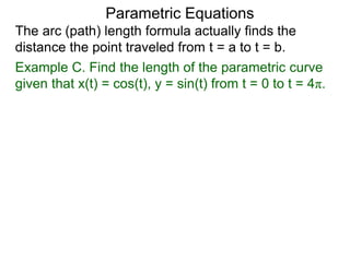 33 parametric equations x | PPTX
