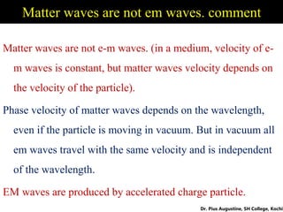 33 pius augustine matter waves and schrodinger equation | PPT