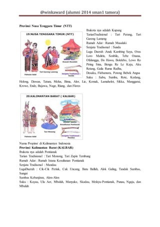 33 provinsi dan rumah adat,tarian,dan senjata | DOCX