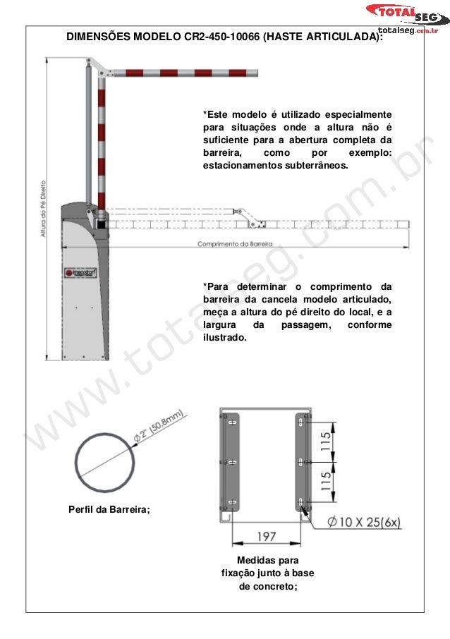 Cancela Automática CR2-450 Imecotron - Manual Técnico