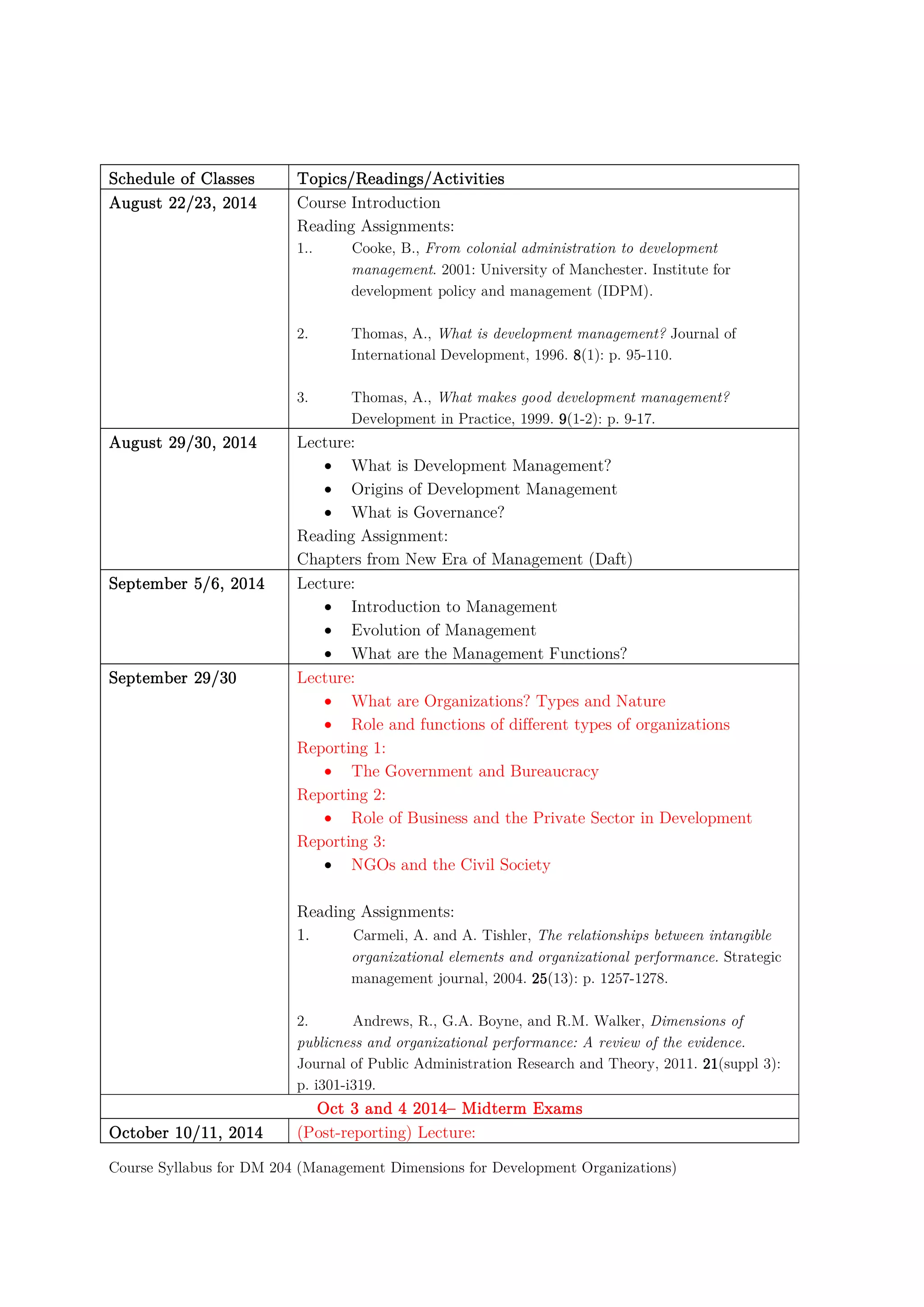 Course schedule revision | PDF