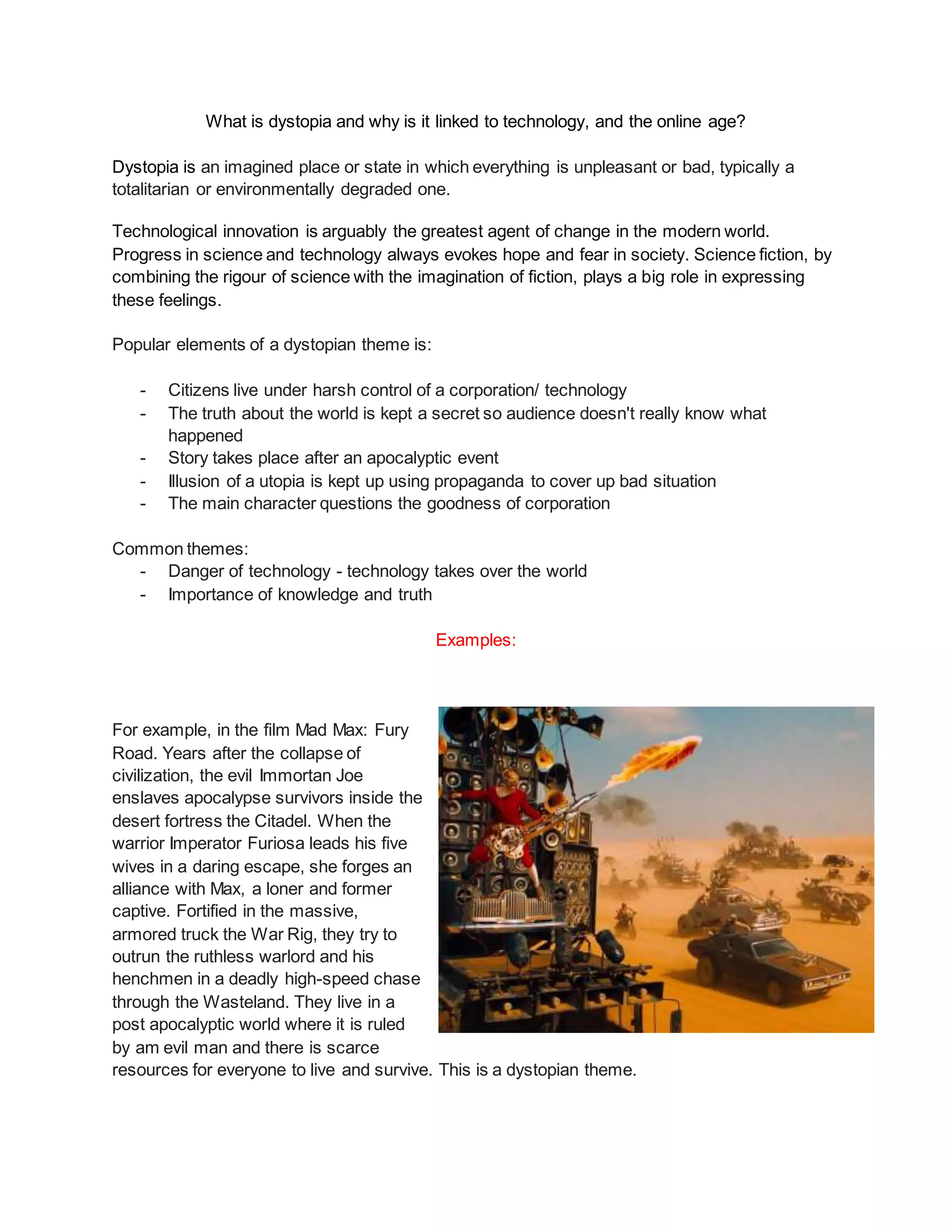 Dystopian themes | DOCX