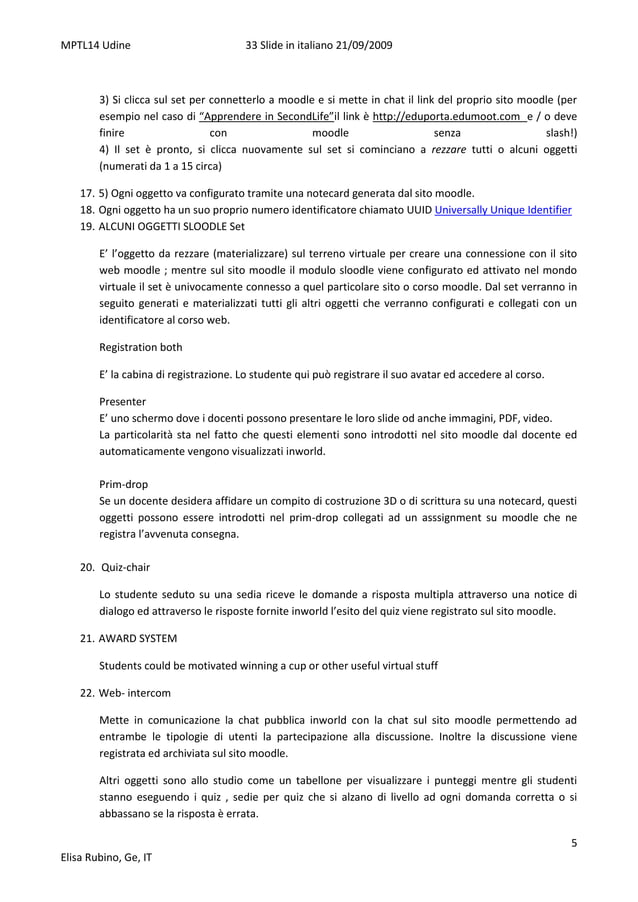 SLOODLE 33 Slide In Italiano | PDF