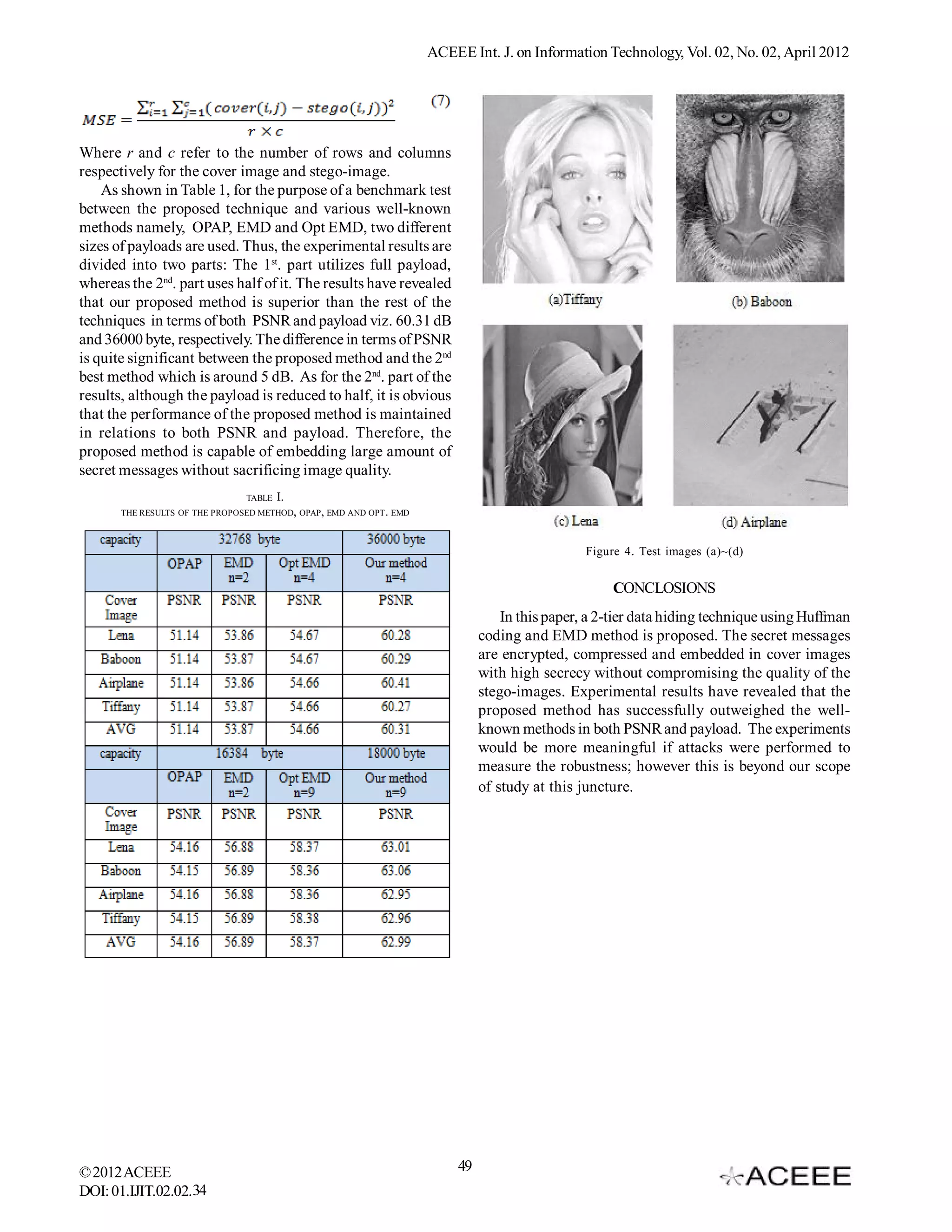 A 2 Tier Data Hiding Technique Using Exploiting Modification Direction Method And Huffman Coding