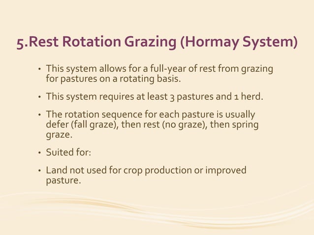 Grazing systems and Managment | PPTX | Agriculture | Industries