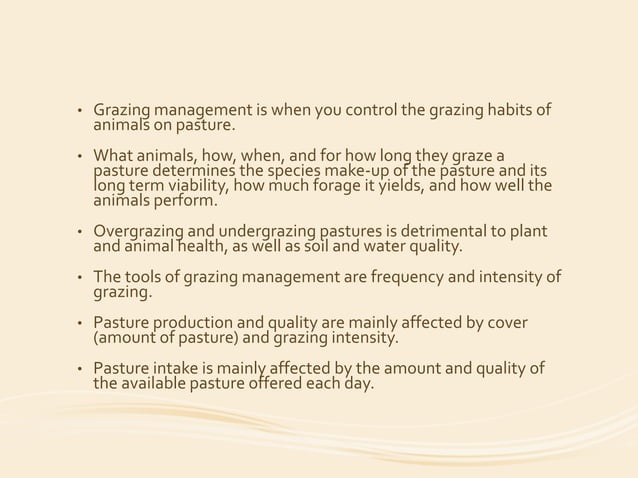 Grazing systems and Managment | PPTX | Agriculture | Industries