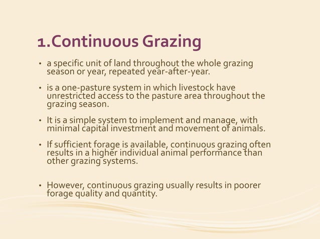 Grazing systems and Managment | PPTX | Agriculture | Industries