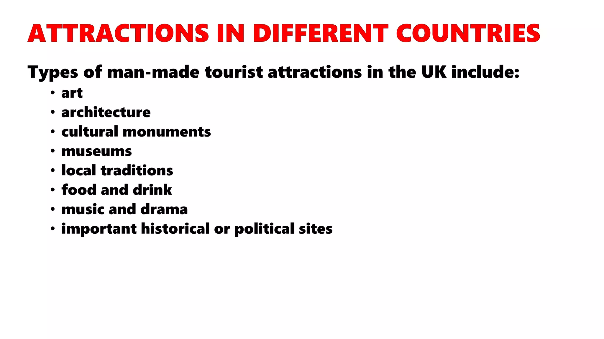 Geography Igcse Tourism Attractions Pptx