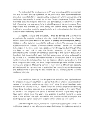 Final Reflection - 3 levels - Mercado Sofia | PDF