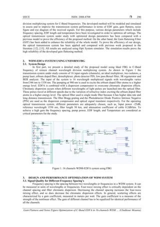 Gain Flatness and Noise Figure Optimization of C-Band EDFA in 16-channels WDM System using FBG ...