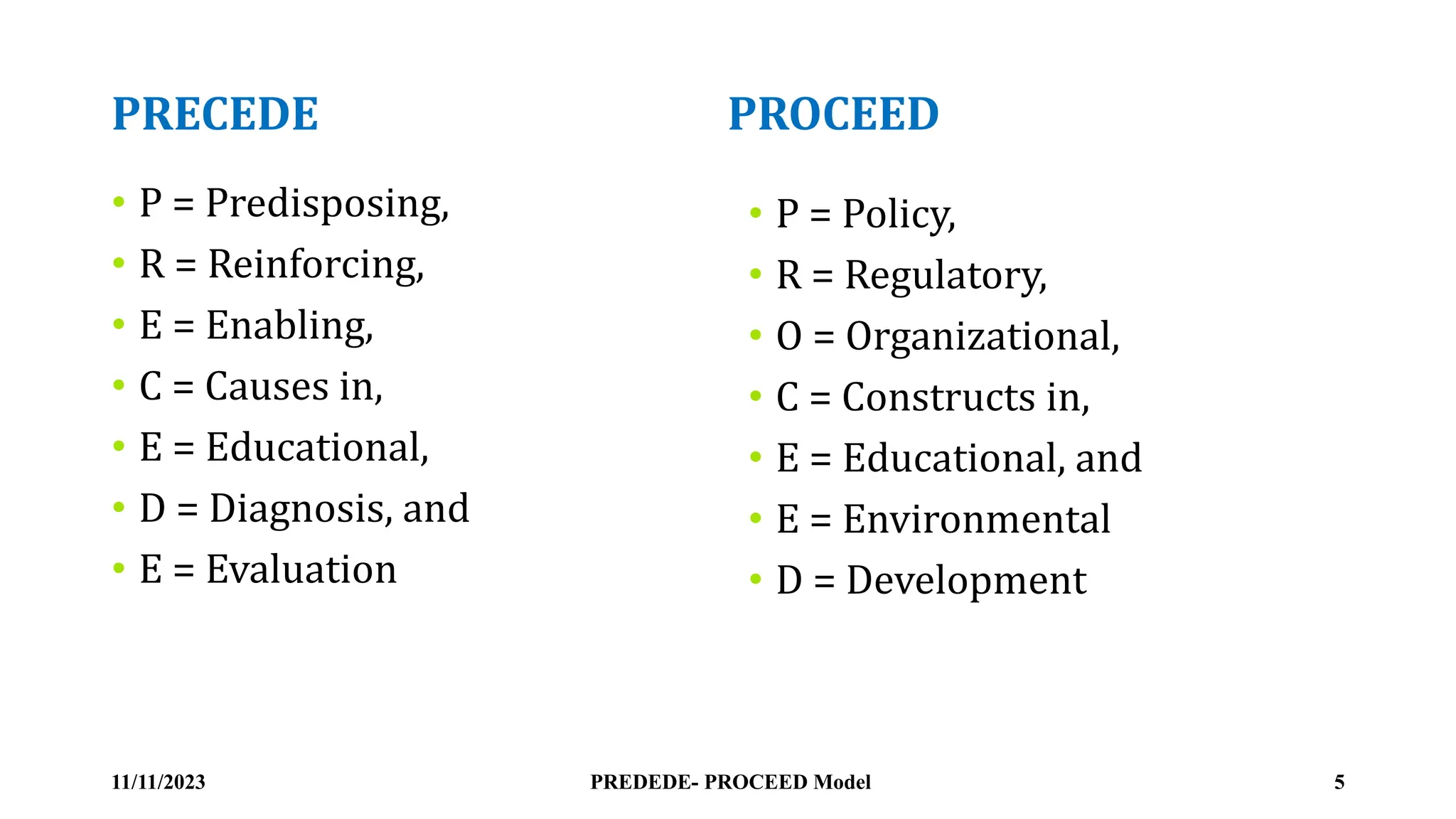 Preparation of model health education plan, PRECEDE-PROCEED.pptx