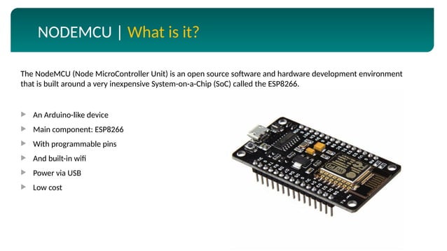 The NodeMCU module is to the ESP-12s as the Arduino UNO is to ...