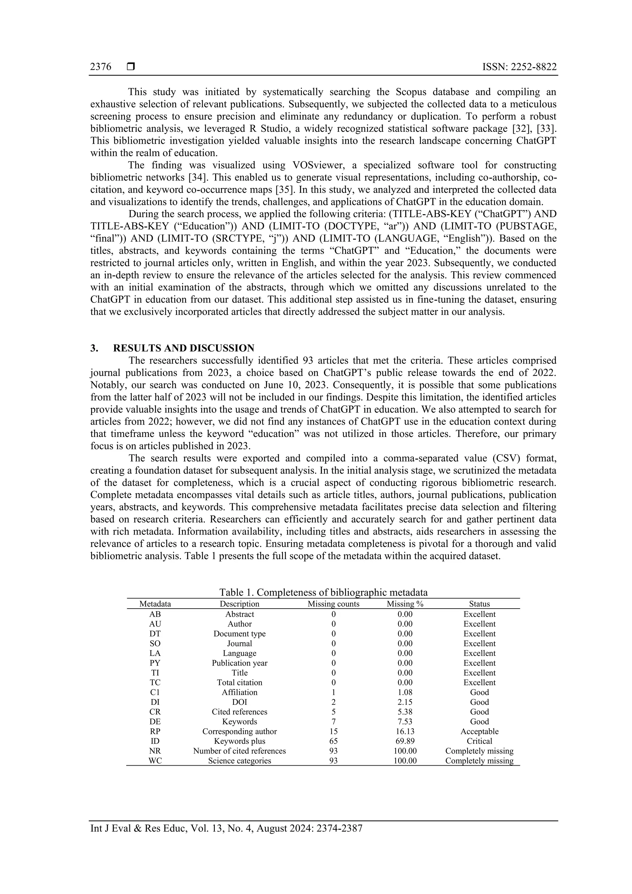 ChatGPT: a bibliometric analysis and visualization of emerging ...