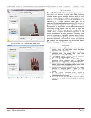 Basic Gesture Based Communication for Deaf and Dumb | PDF