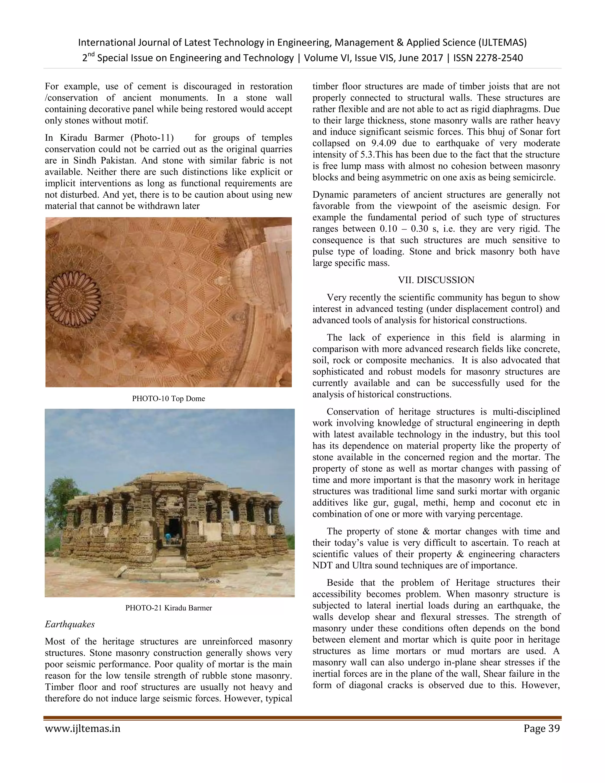 Challenges in Conservation of Heritage Structures | PDF