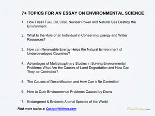 COMPLETE GUIDE ON WRITING A DEFINITION ESSAY ON ENVIRONMENTAL SCIENCE | PPT