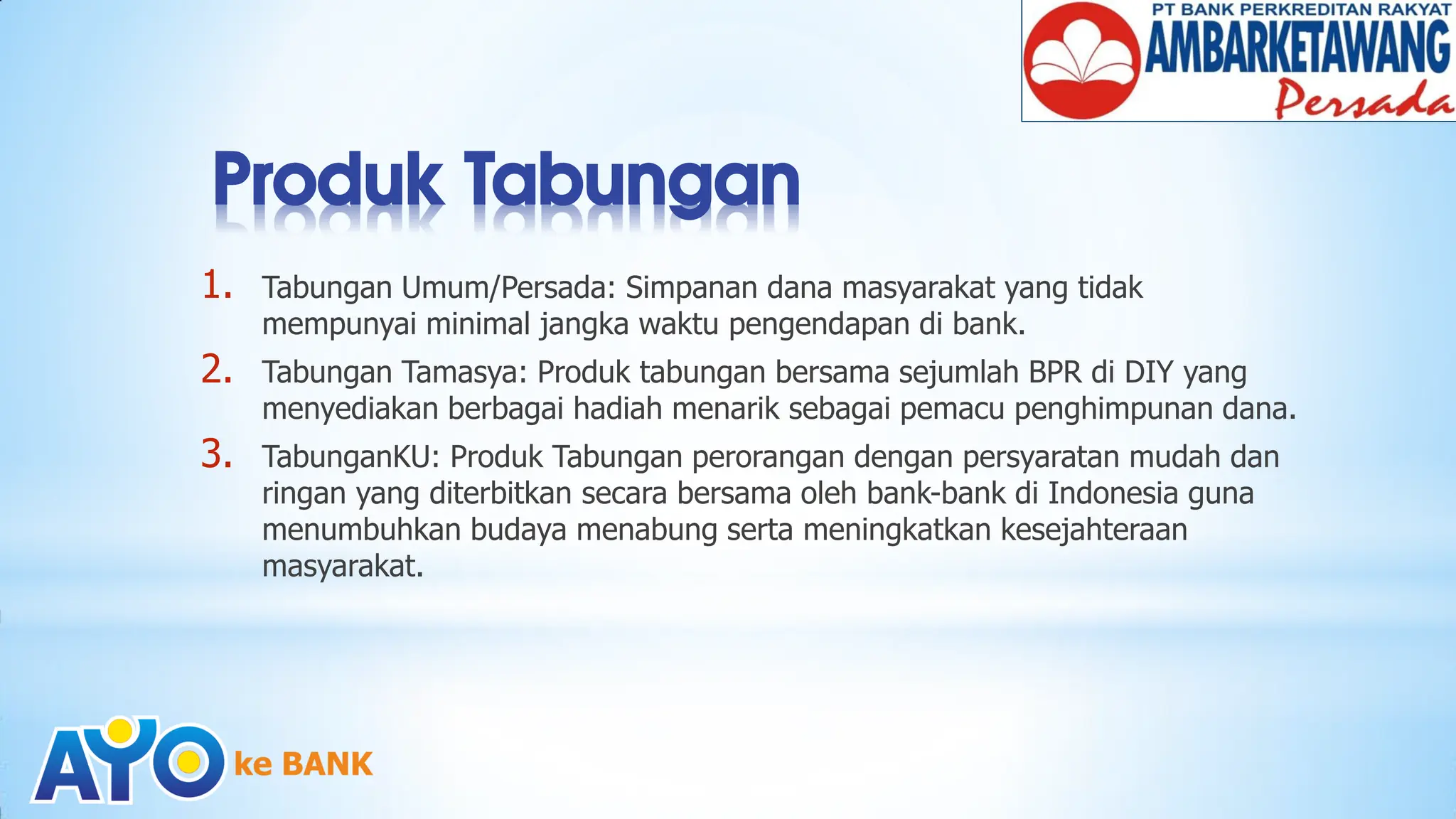 LITERASI KEUANGAN AYO MENABUNG KE BANK | PDF