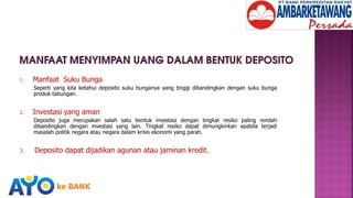 LITERASI KEUANGAN AYO MENABUNG KE BANK | PDF