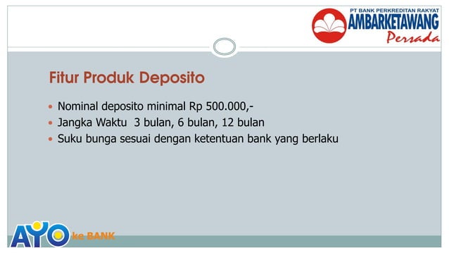 LITERASI KEUANGAN AYO MENABUNG KE BANK | PDF