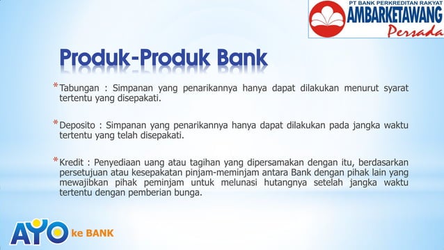 LITERASI KEUANGAN AYO MENABUNG KE BANK | PDF