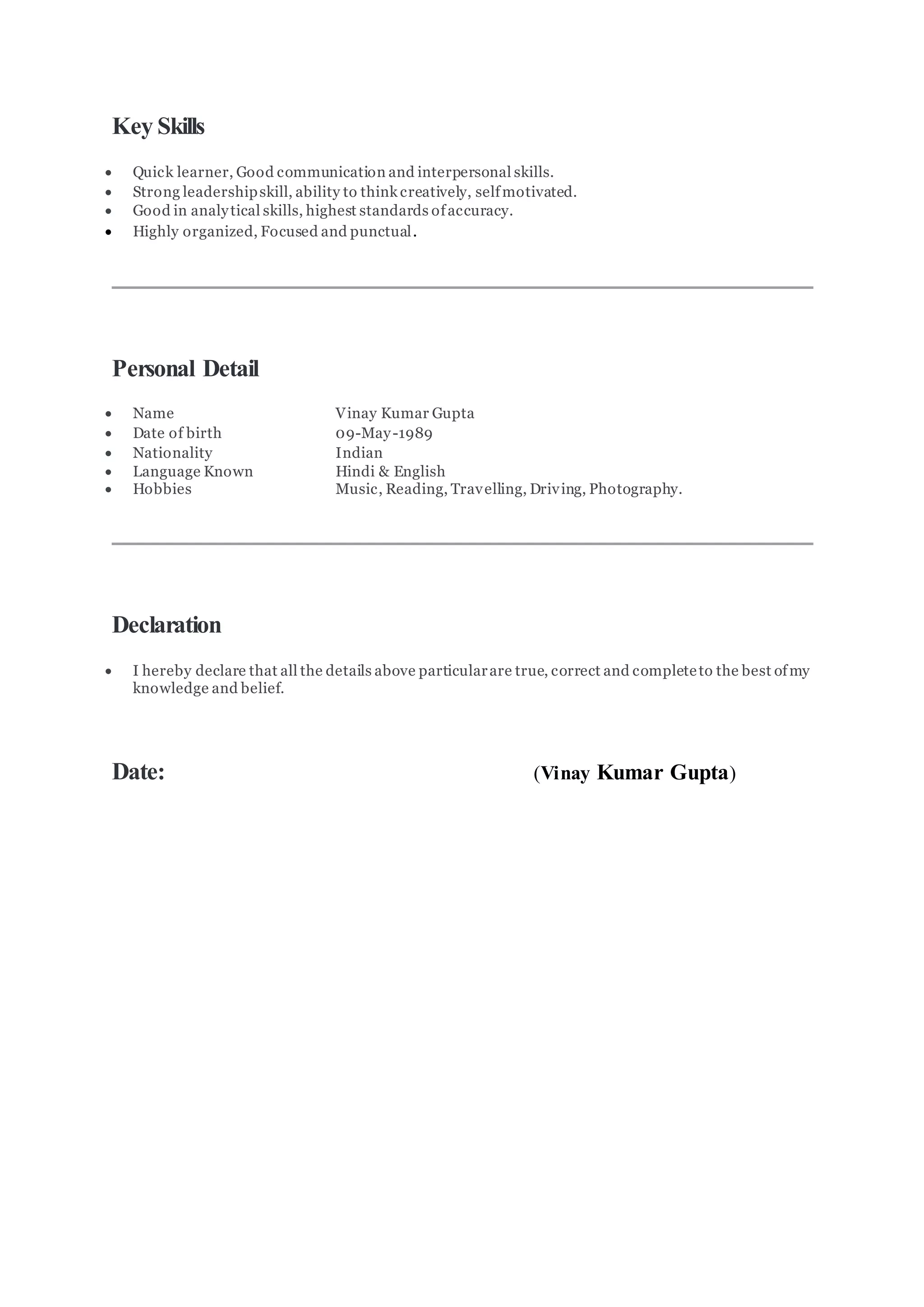 Vinay Resume | PDF