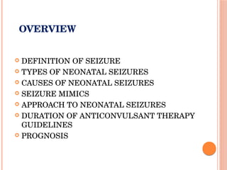 Neonatal-Seizures diagnosis and management | PDF
