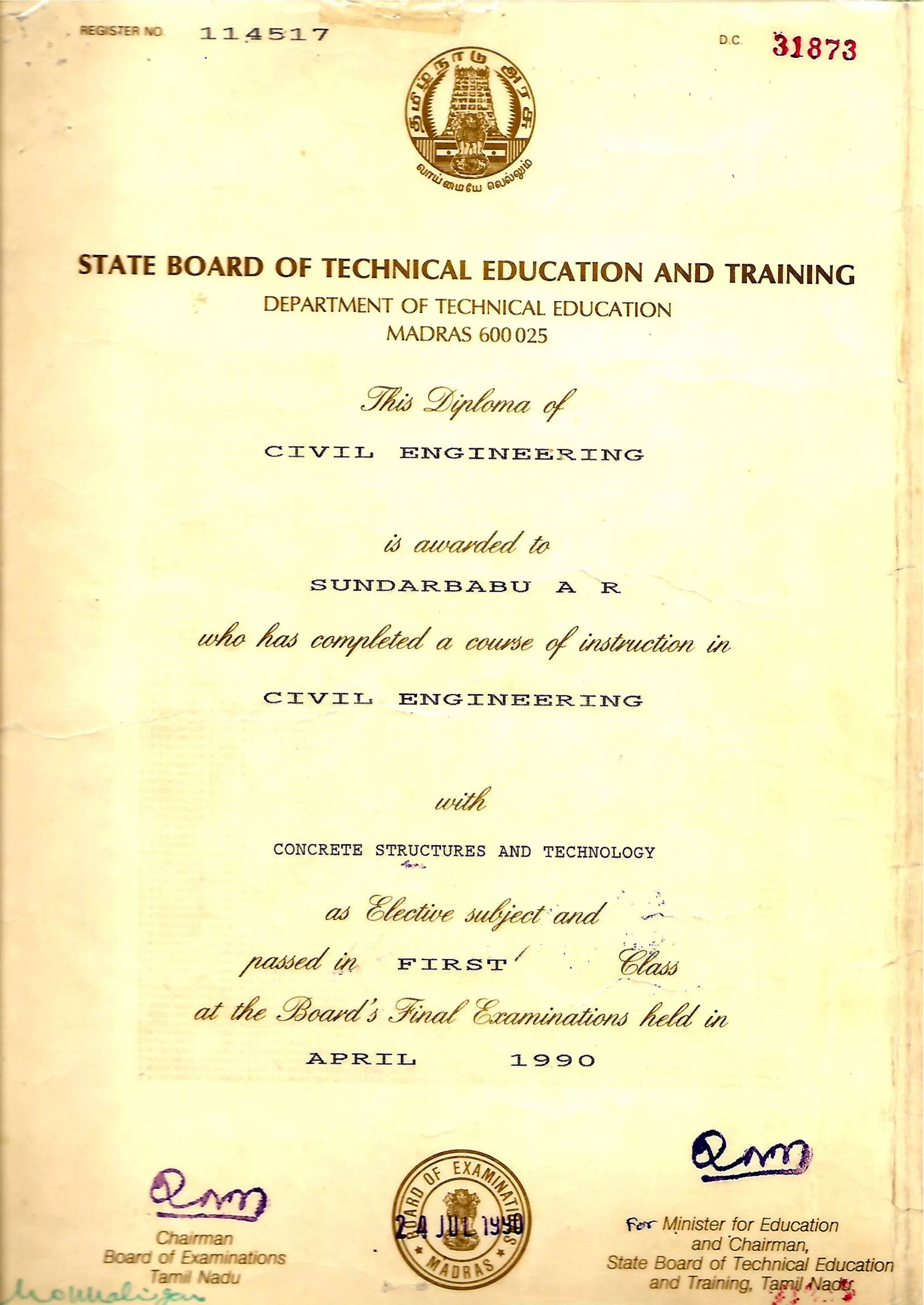 Diploma in civil Engg with Attestation | PDF