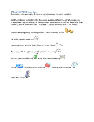 Solidworks and Cad | DOCX | 3-D Graphics | Computer Software and ...