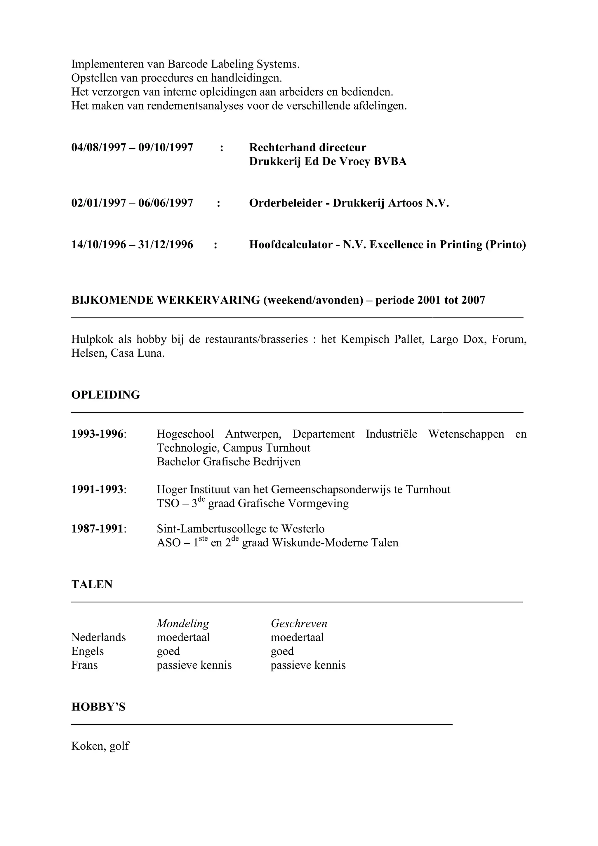 CV Patrick Leniere dec 2015 | PDF