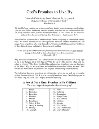 340 personal promises of god to his children | PDF