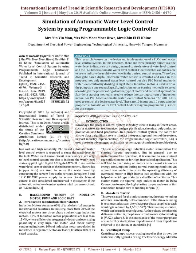 Simulation of Automatic Water Level Control System by using ...