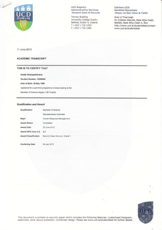 Degree Transcript | PDF