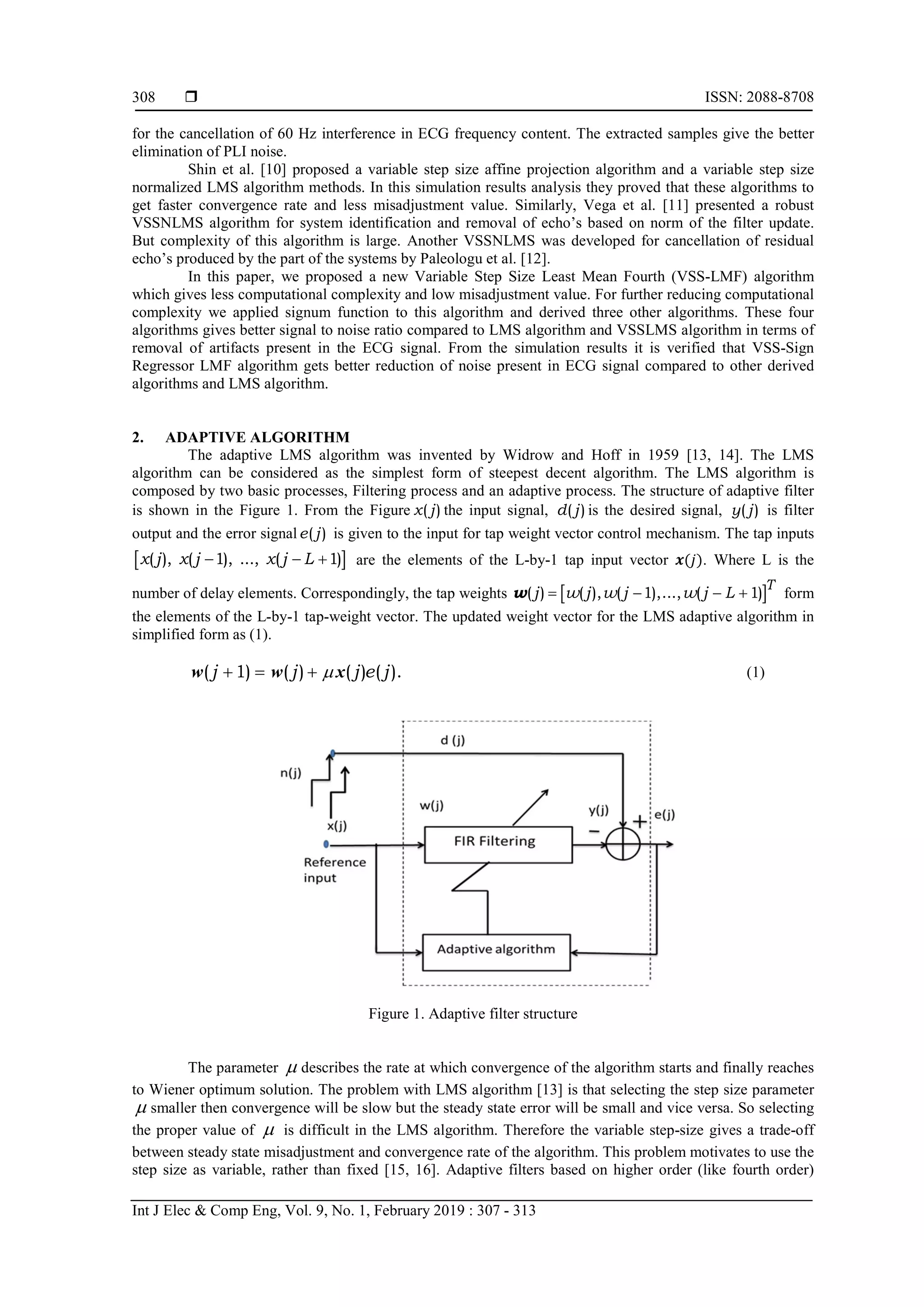 Efficient Reduction Of Pli In Ecg Signal Using New Variable Step Size Least Mean Fourth Adaptive
