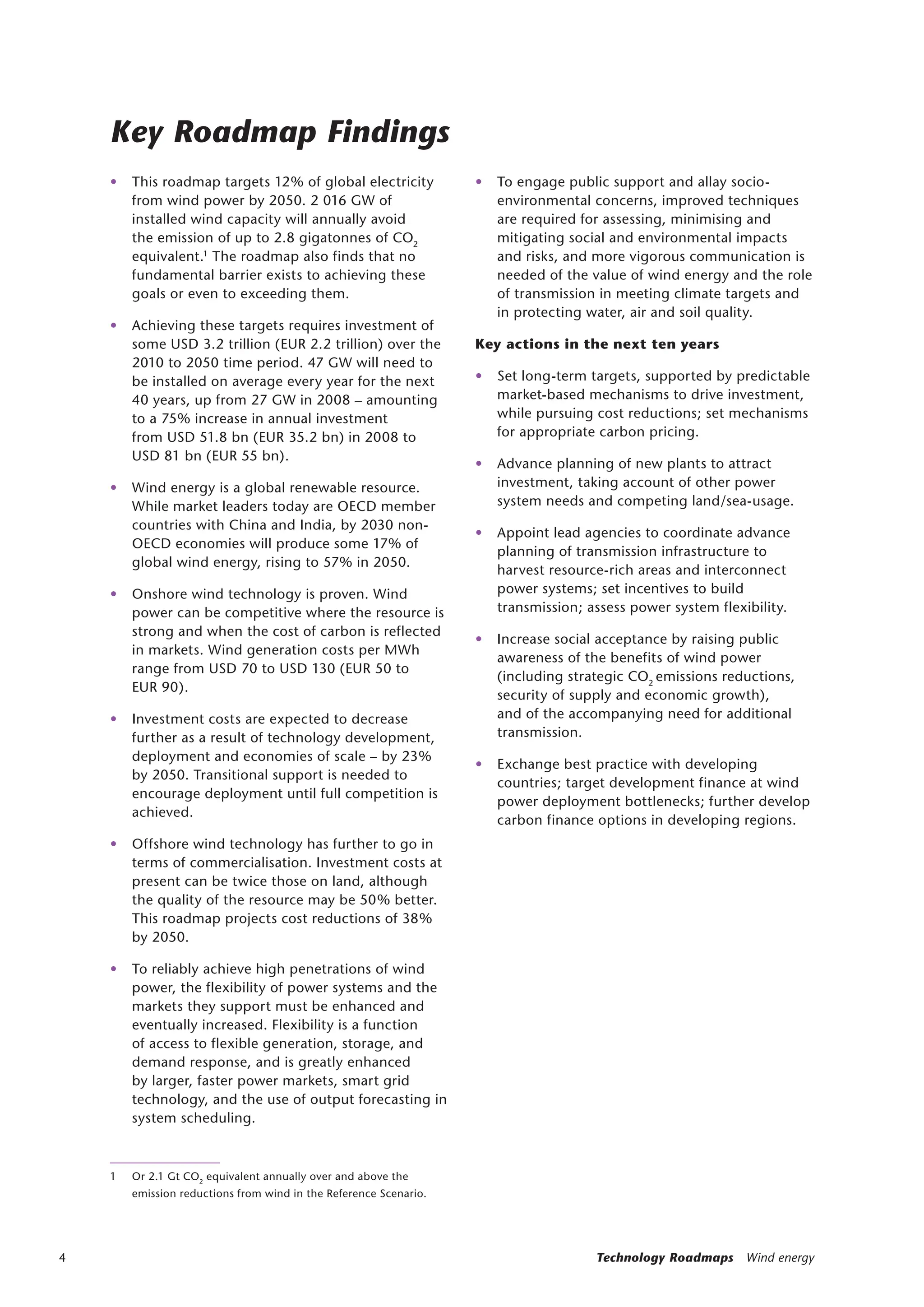 Iea Technology Roadmaps Technology Roadmap Wind Energy Oecd | PDF
