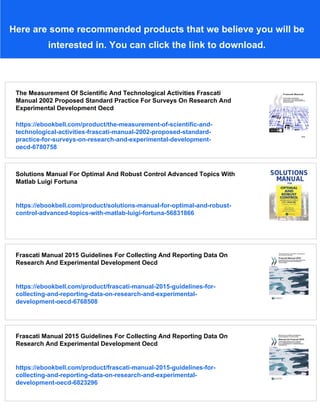 Frascati Manual 2002 Proposed Standard Practice For Surveys On Research ...