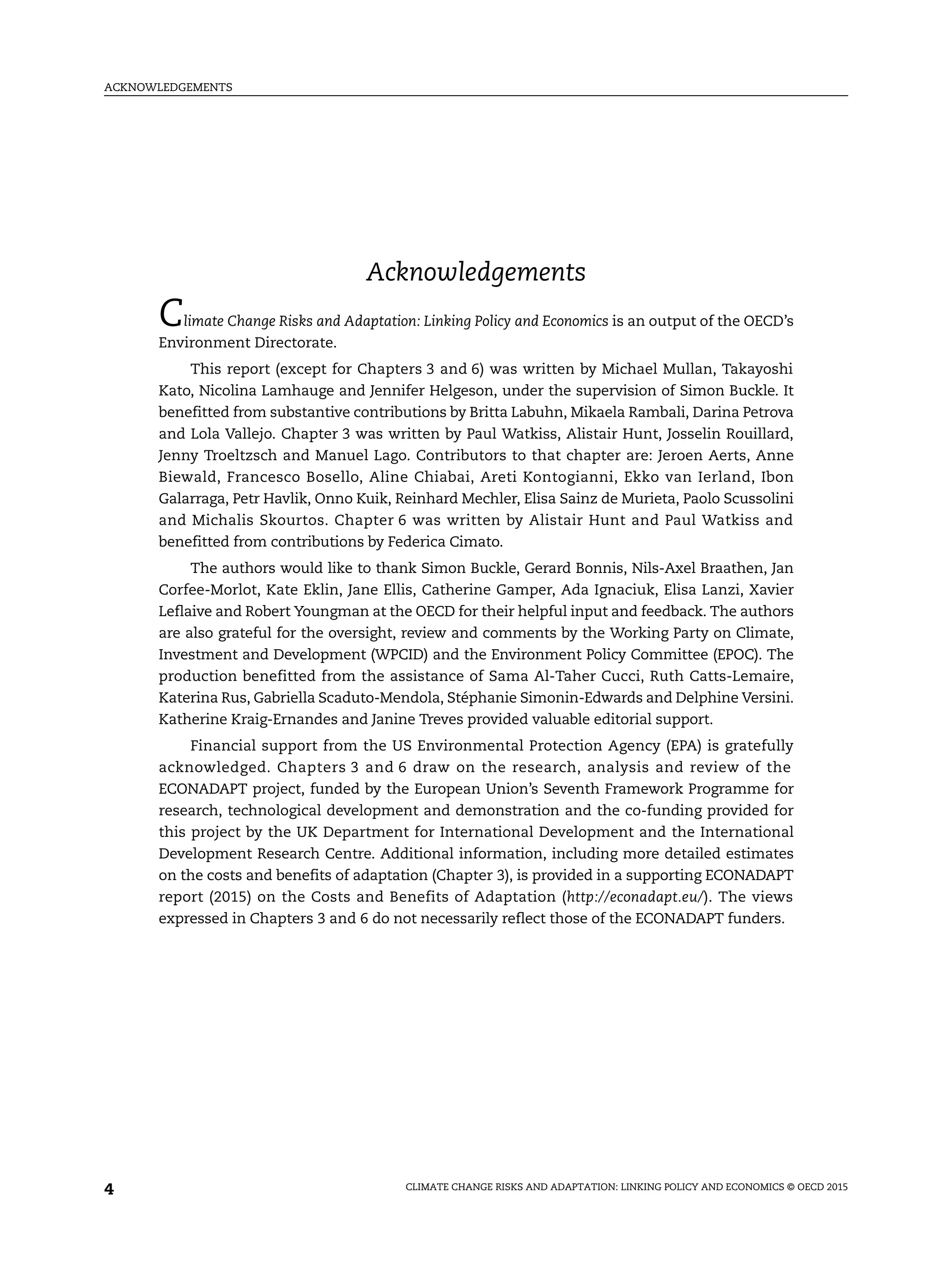 Climate Change Risks And Adaptation Linking Policy And Economics Oecd | PDF