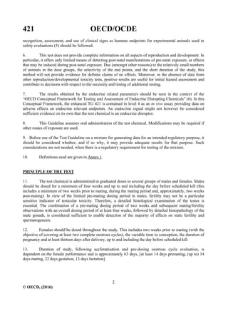 Test No 421 Reproductiondevelopmental Toxicity Screening Test Oecd | PDF
