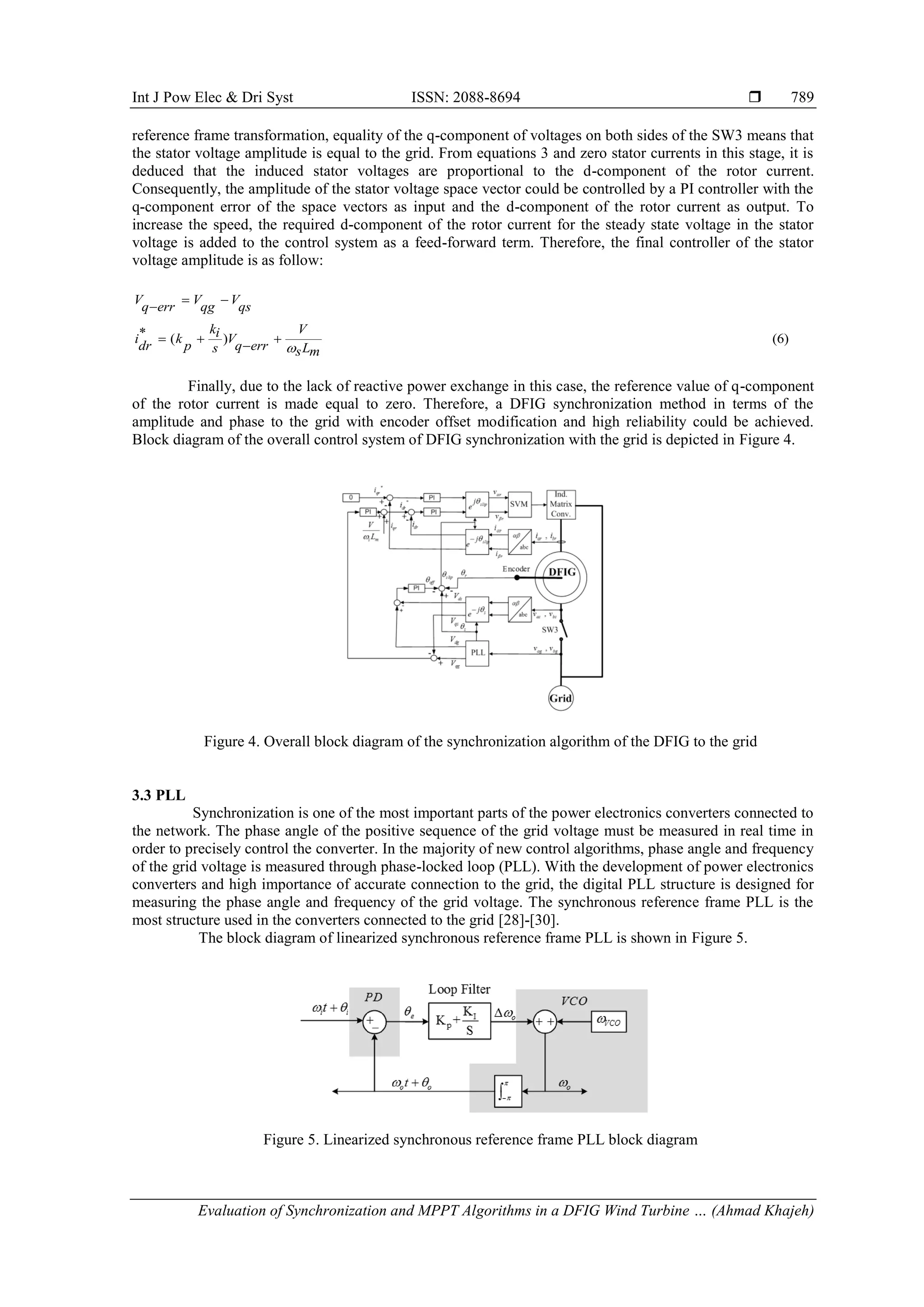 Evaluation Of Synchronization And Mppt Algorithms In A Dfig Wind