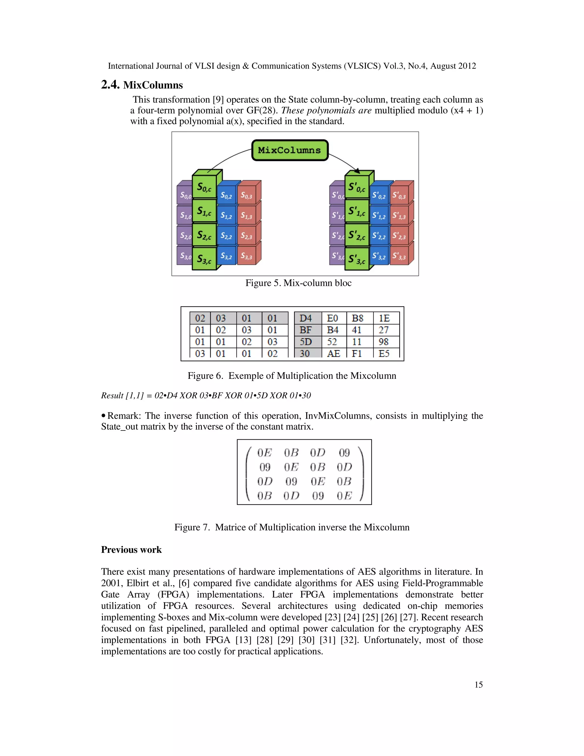 Design And Implementation A Different Architectures Of Mixcolumn In Fpga Pdf 