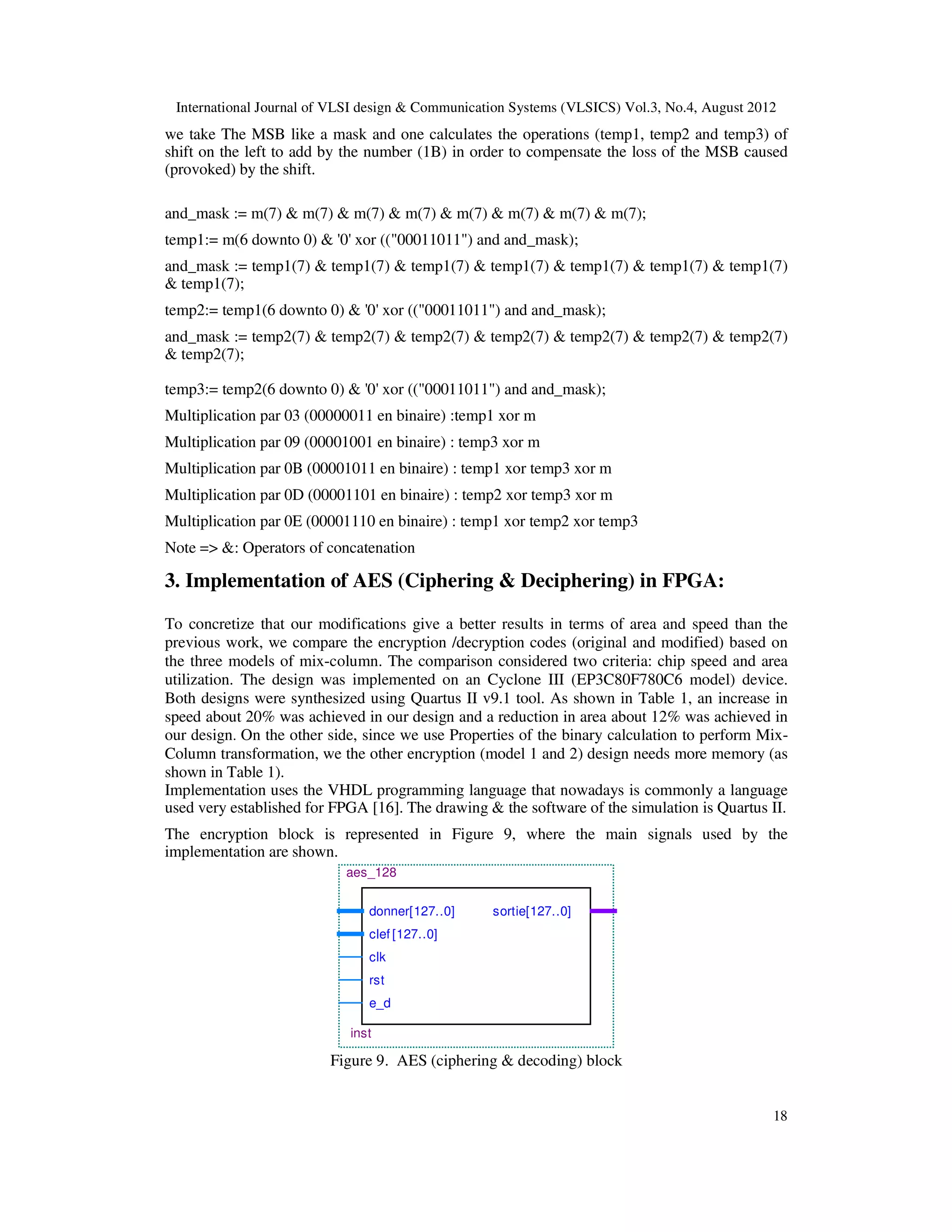 Design And Implementation A Different Architectures Of Mixcolumn In Fpga Pdf