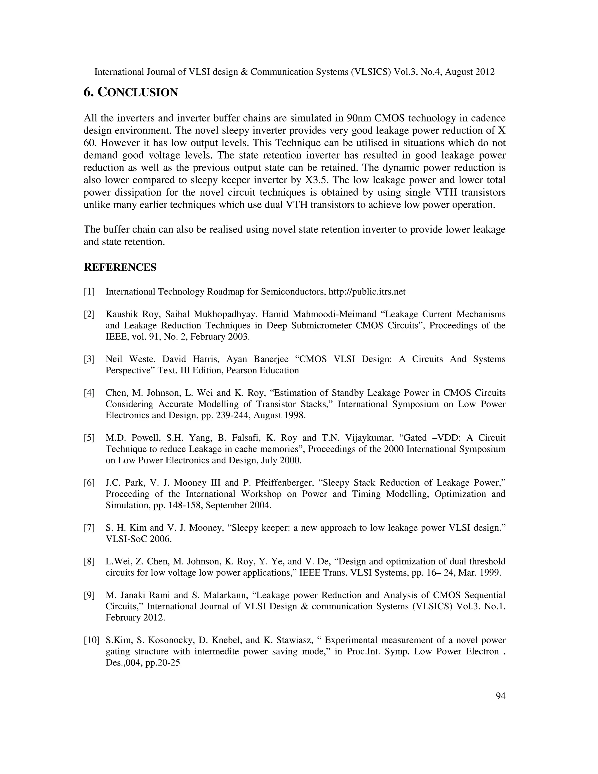 Novel Sleep Transistor Techniques For Low Leakage Power Peripheral Circuits Pdf