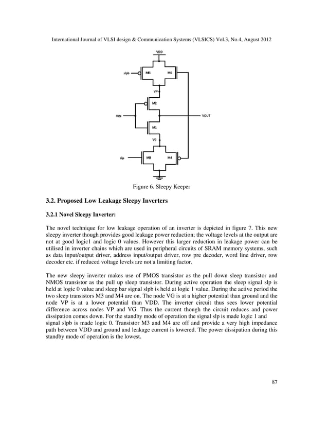 NOVEL SLEEP TRANSISTOR TECHNIQUES FOR LOW LEAKAGE POWER PERIPHERAL CIRCUITS | PDF