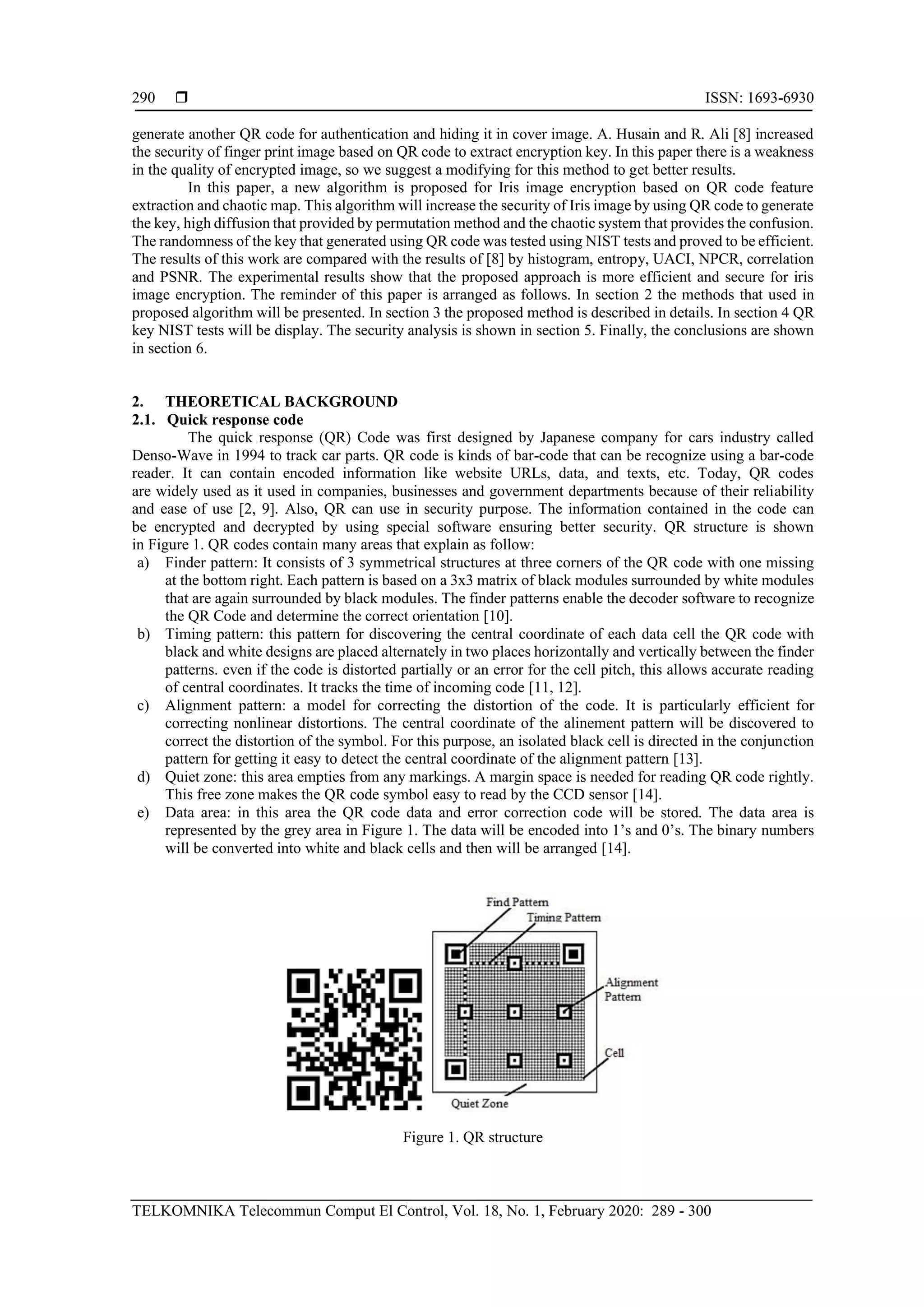 Iris images encryption based on QR code and chaotic map | PDF