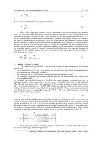 Modifying Hamming code and using the replication method to protect memory against triple soft ...